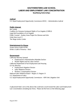 Concentrations & Customizations | Southwestern Law School